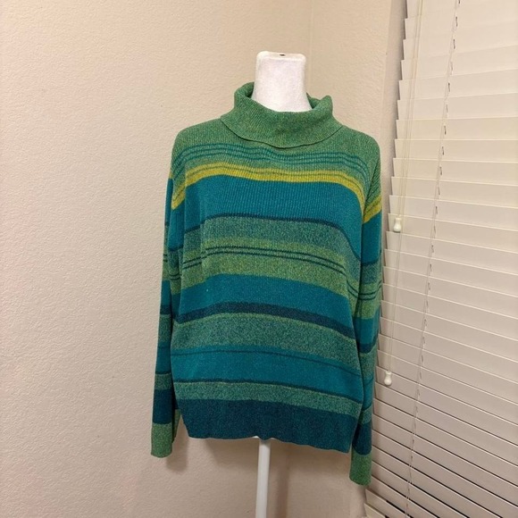 Sigrid Olsen | Sweaters | Sigrid Olsen Xl Rayon Cotton Green And Blue ...